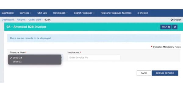 GST Portal Started Allowing Amendment in Form 9A – B2B Invoices